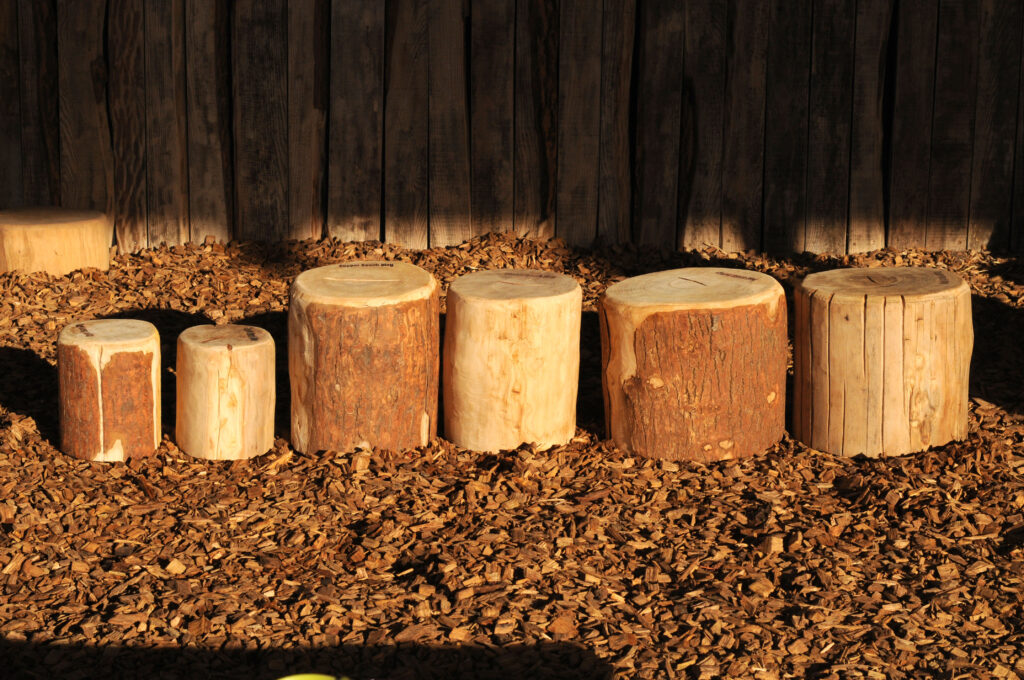 Log Seats | Wooden Play Equipment | Copper Beech Play