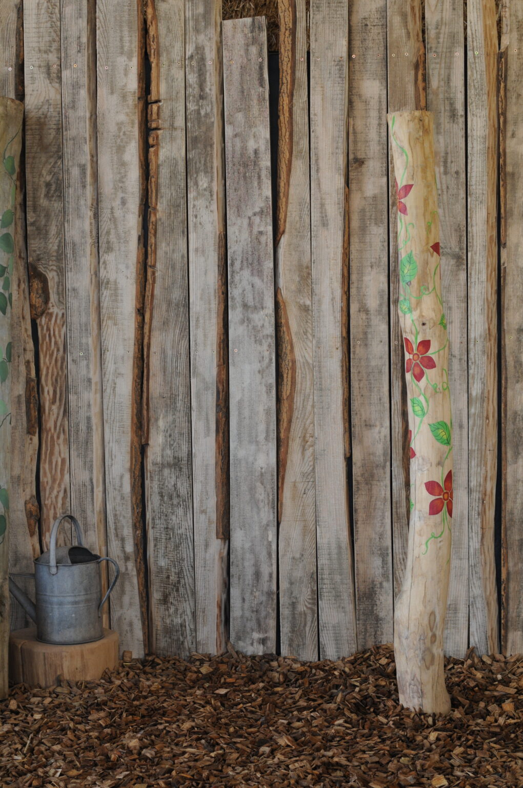 Painted Feature Poles - hand-painted chestnut posts