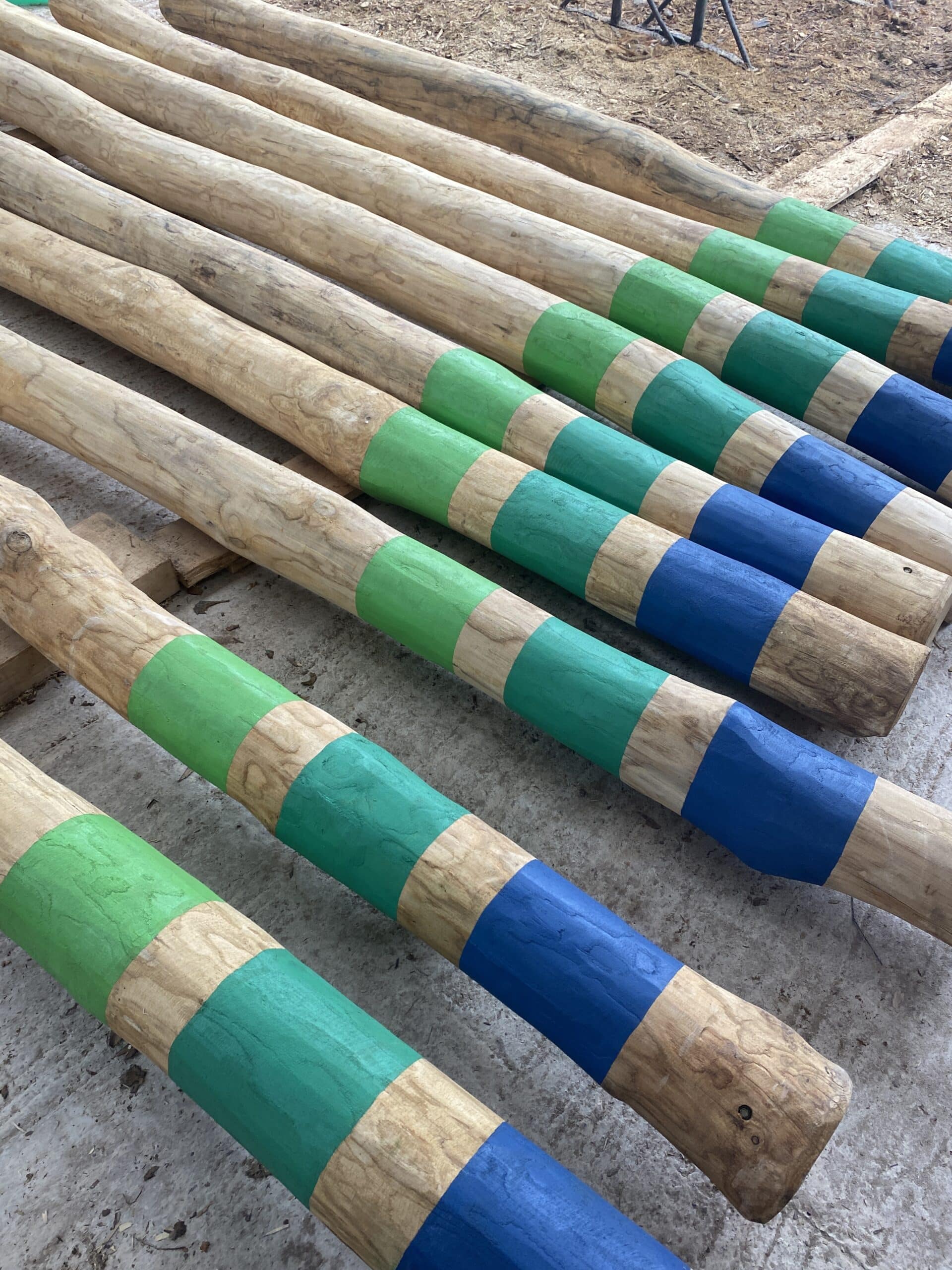 Painted Feature Poles - Copper Beech Play