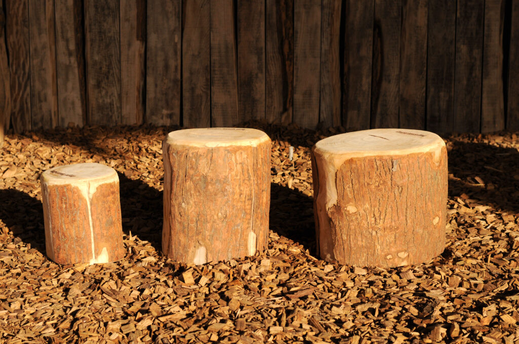 Log Seats | Wooden Play Equipment | Copper Beech Play